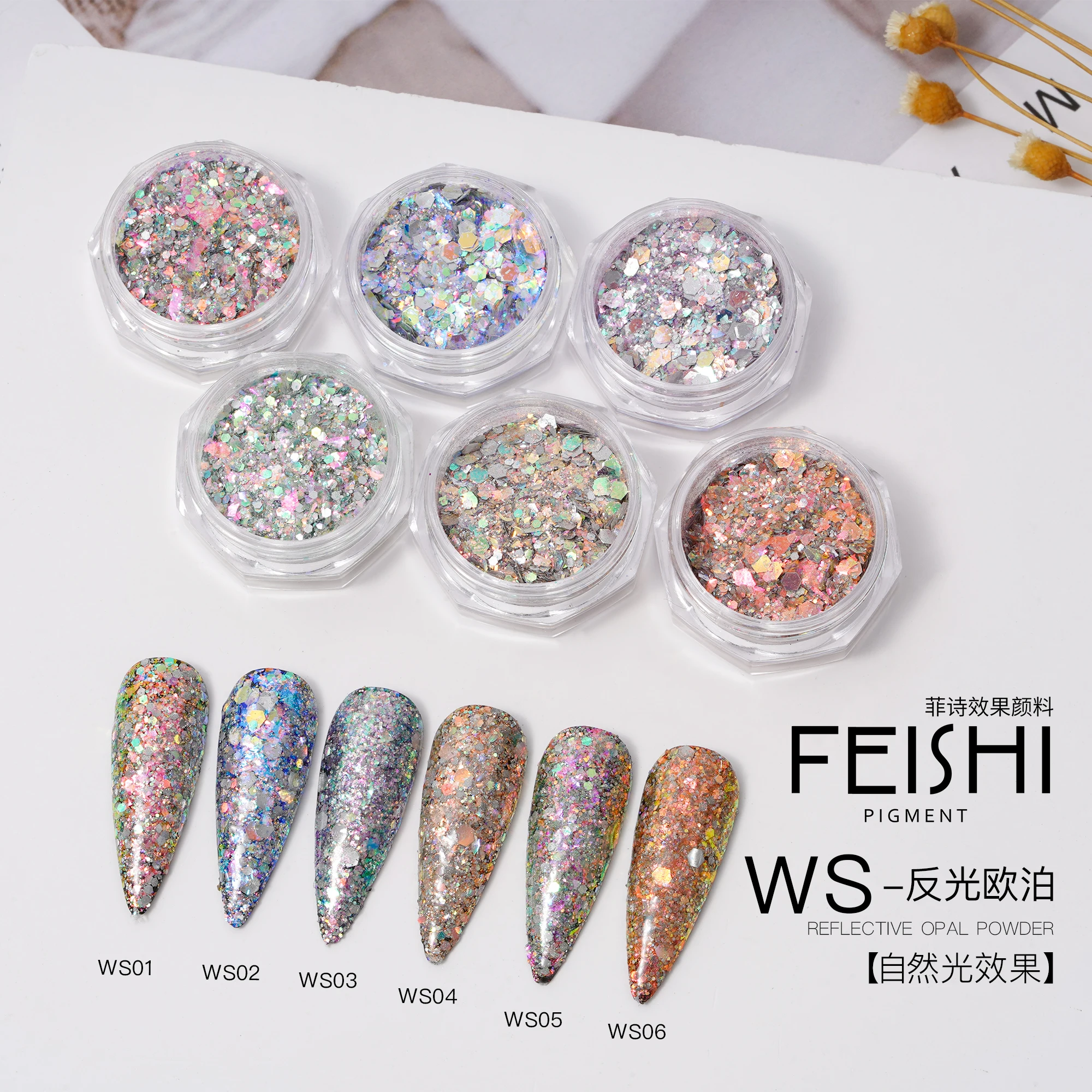 Nail Supplies Reflective Glitter Powder Manufacture Bulk Glitter ...
