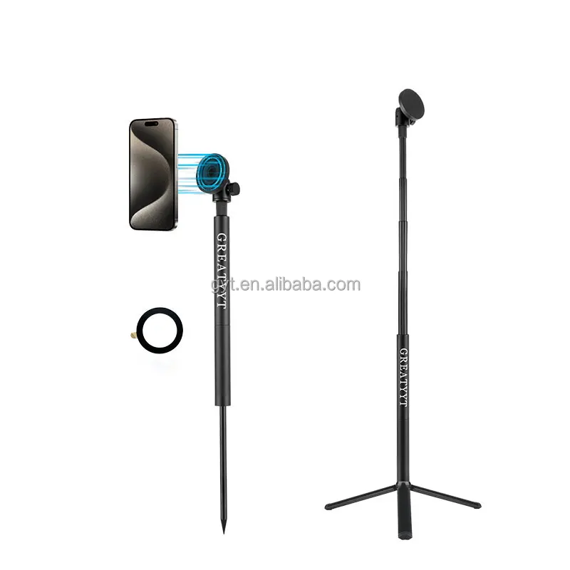 GREATYYT Adjustable Magnetic Golf Phone Holder Mount with Tripod Spike ...