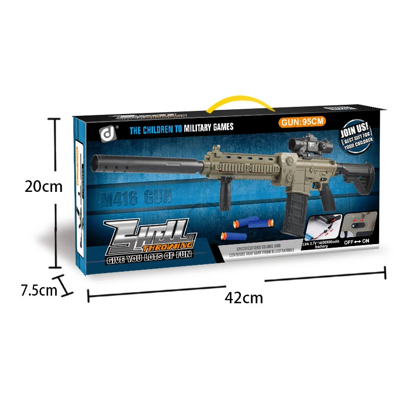 M416 Single-Shot Continuous EVA Soft Bullet Gun for Boys