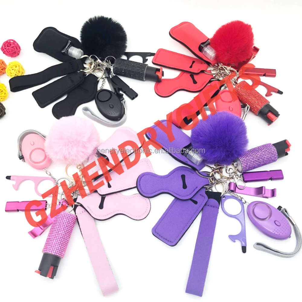Wholesale Self Defense Keychain Set Tool Accessories Plastic Spray ...