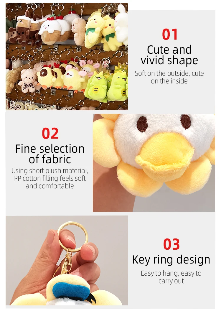 Wholesale Cute Cartoon Mini Plush Keychains Plush Toy Crane Machine ...