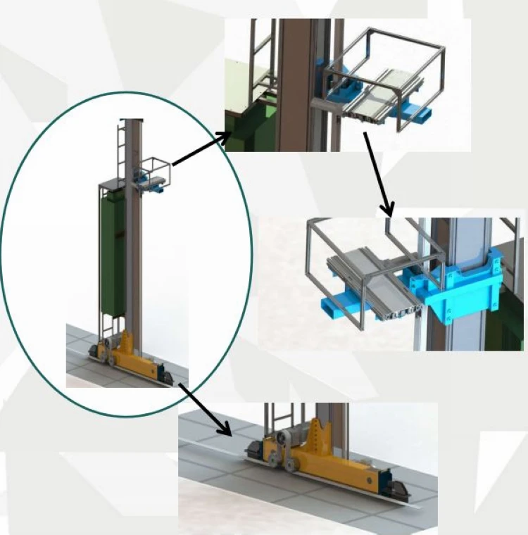 Space Saving Automated Single Column Stacker Crane ASRS