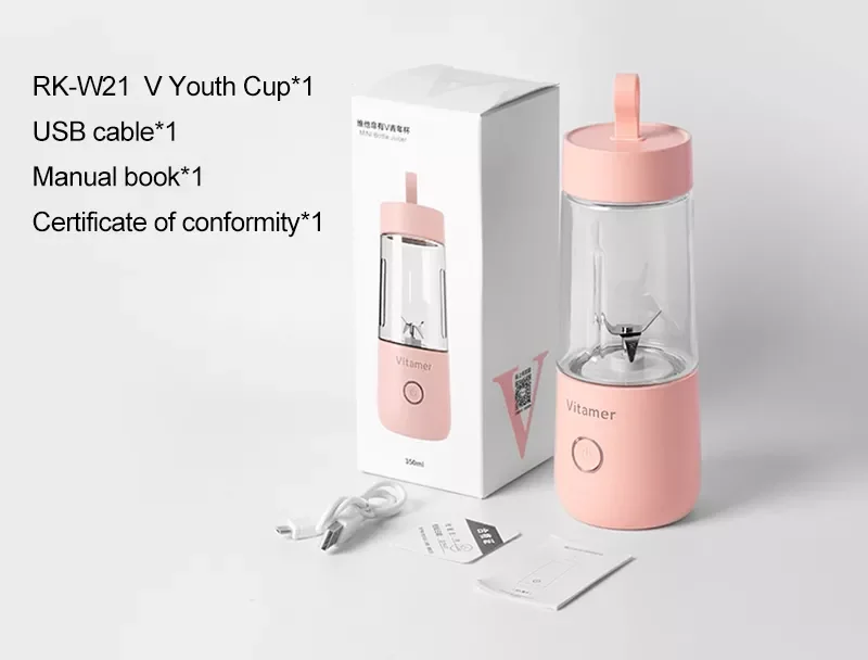 Vitamer Personal Blender Mini Portable Blender 350ml Usb Juicer Cup ...