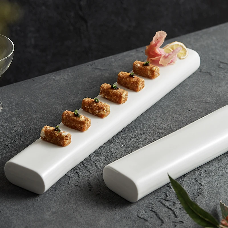 White Ceramic Show Plate Molecular Gastronomy Cold Dishes Sushi Sashimi ...
