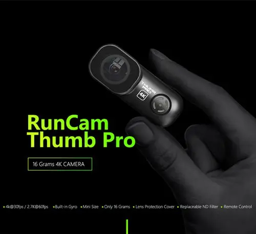RunCam Thumb Pro 4K MINI Action FPV Drone Camera 16g Bulit-in Gyro for ...
