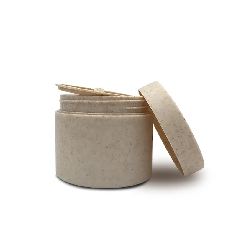 Custom Biodegradable 50ml 100ml 250ml 500ml Cosmetic Container Wheat ...