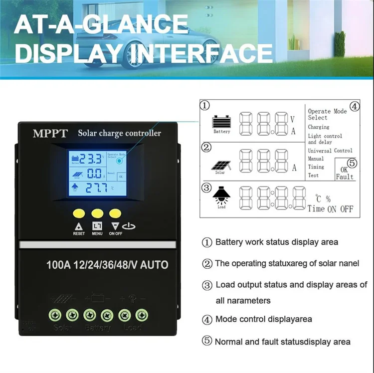 Smart MPPT 60A 80A 100A Sun Solar Charge Controller High Input Voltage 100A Solar Charge ...