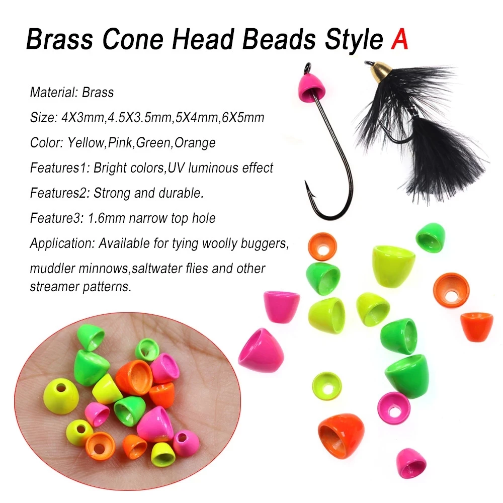 Wholesale UV Brass Cone Head Beads for Trout Lures