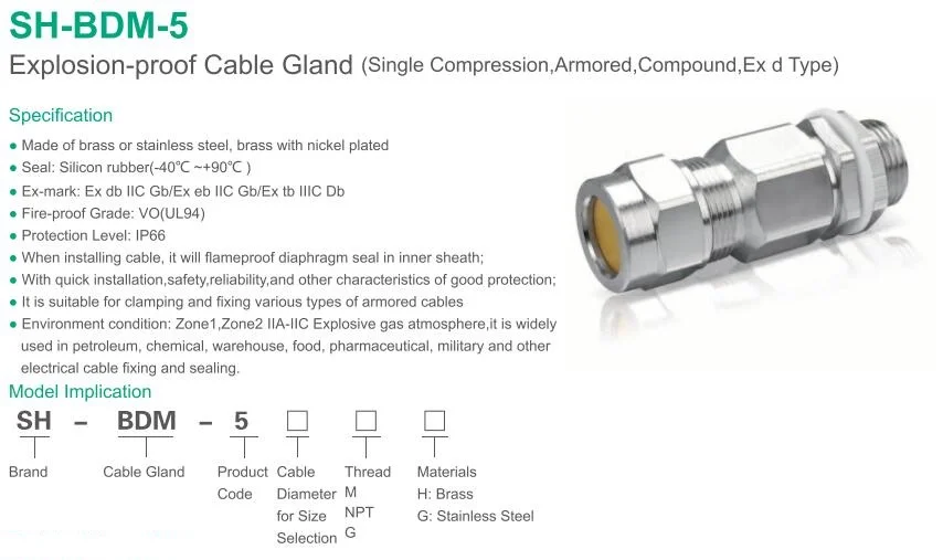M16 Cable Glands Explosion Proof Iexec Atex Brass Armored Cable Gland ...