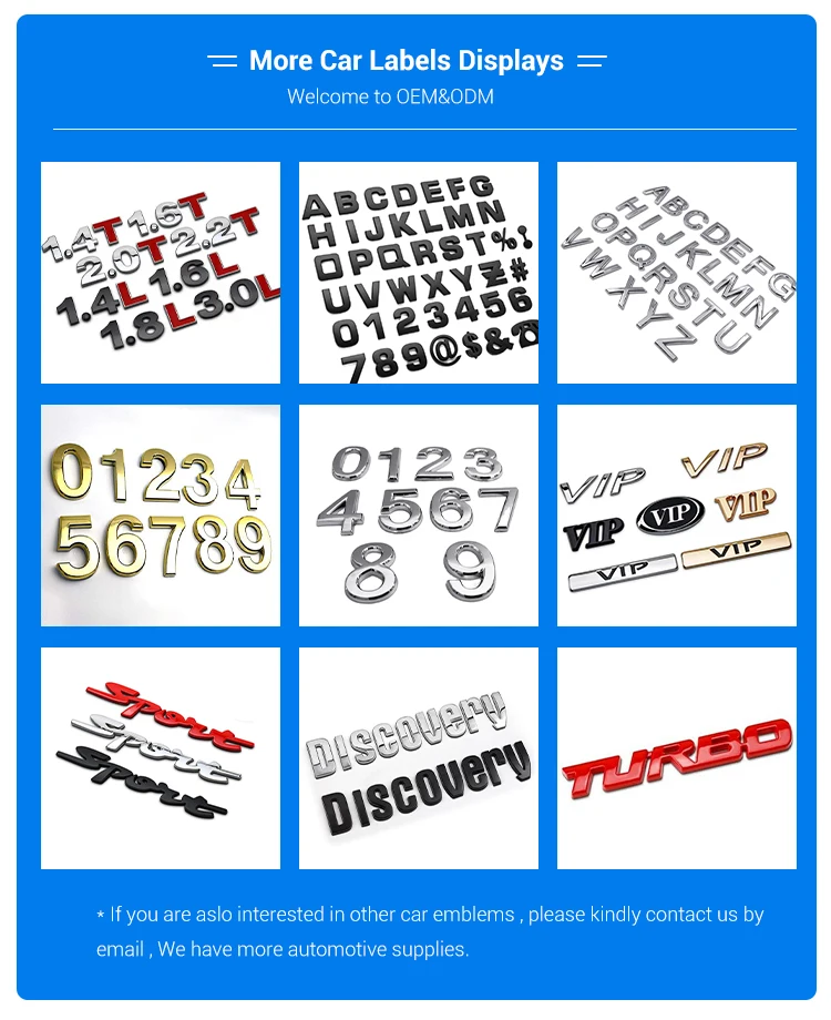 Abs Plastic 3d Logo Chrome Letter Badge Emblem Motor Bike Decorative ...