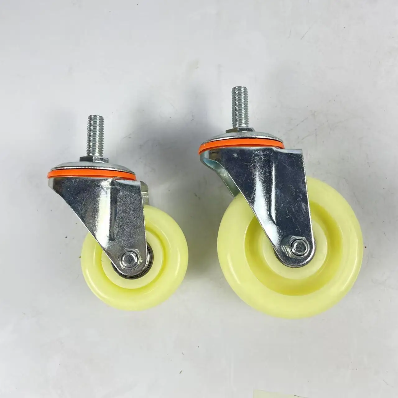 Medium Duty White Nylon Fixed Trolley Wheels 3inch 4 Inch 5 Inch Rigid ...