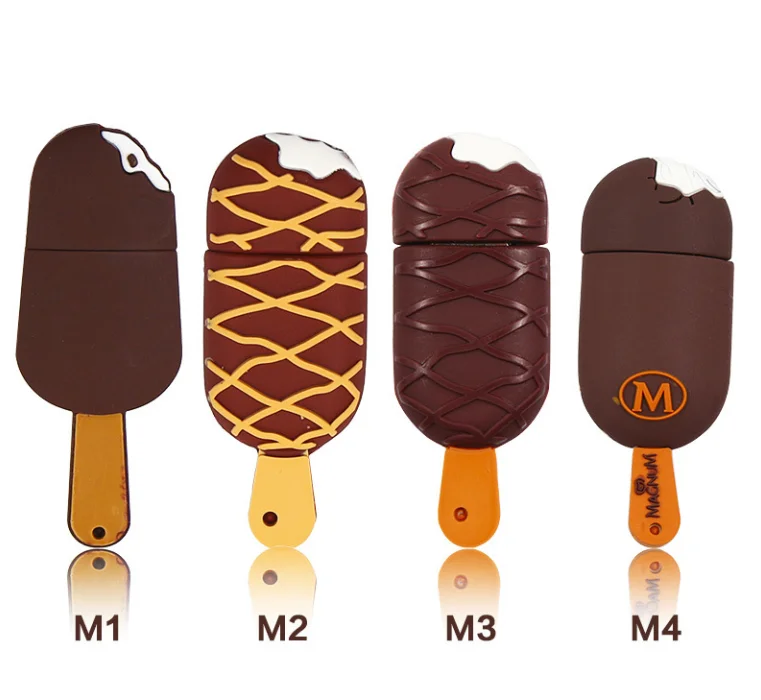 Custom 2d/3d Rubber Pendrive Ice Cream Shaped Usb Flash Drive 1gb 2gb ...