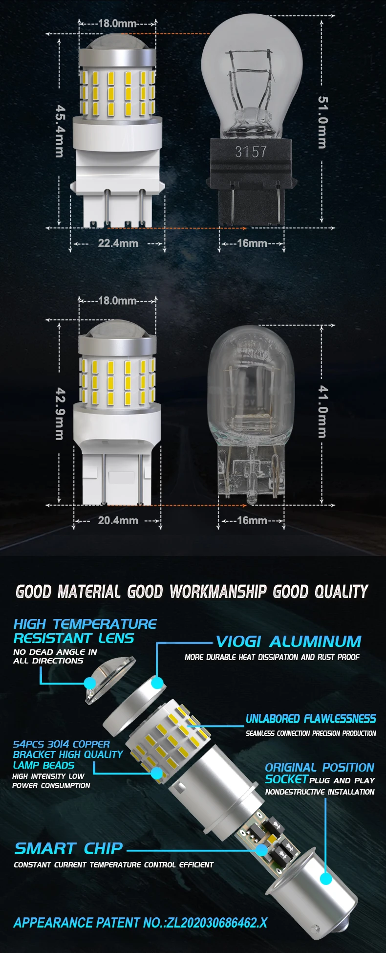 Jiachi Factory Car Led Bulb P21w Ba15s 1156 Bay15d 1157 Turn Signal ...