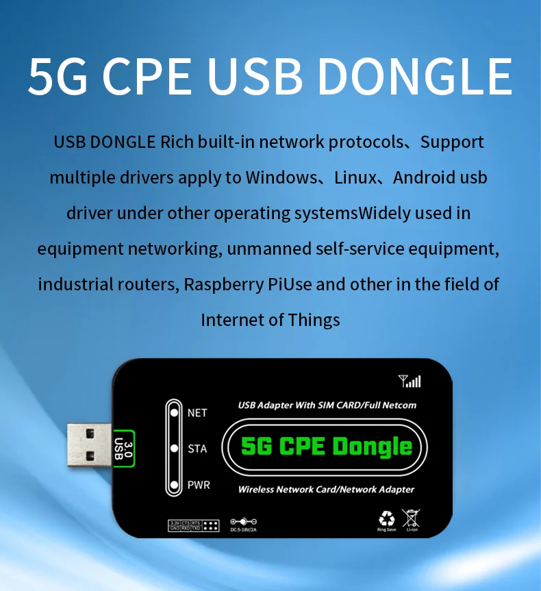 Portable 5G Wifi Dongle with SIM Card Slot & Built-in Antenna
