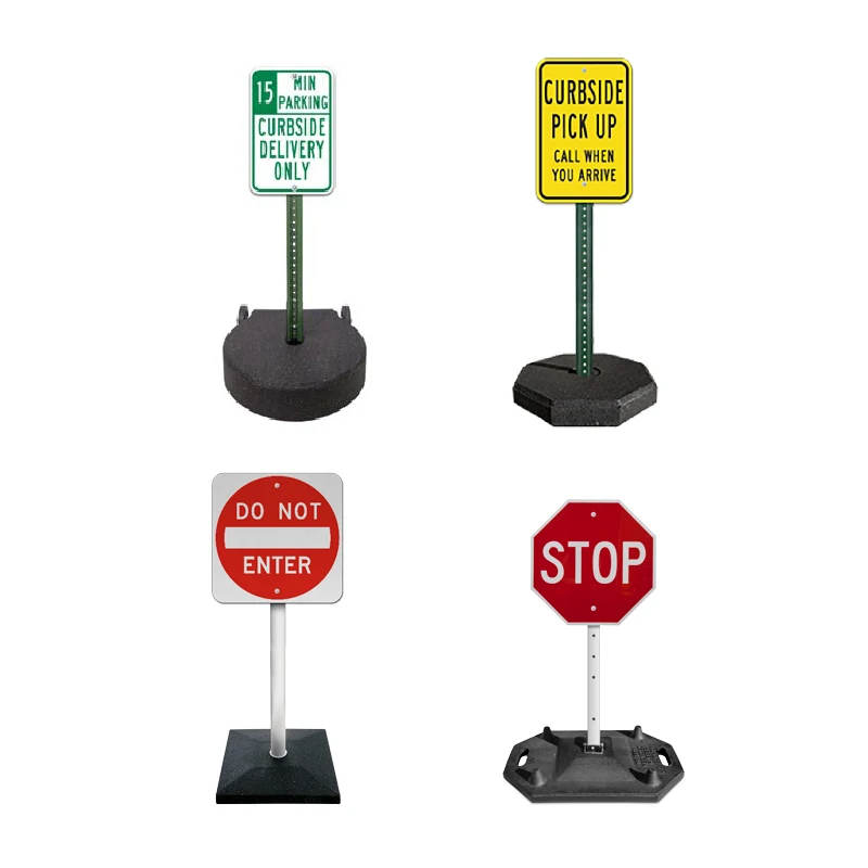Traffic Road Safety - Portable Sign Stands with Recycled Rubber Base