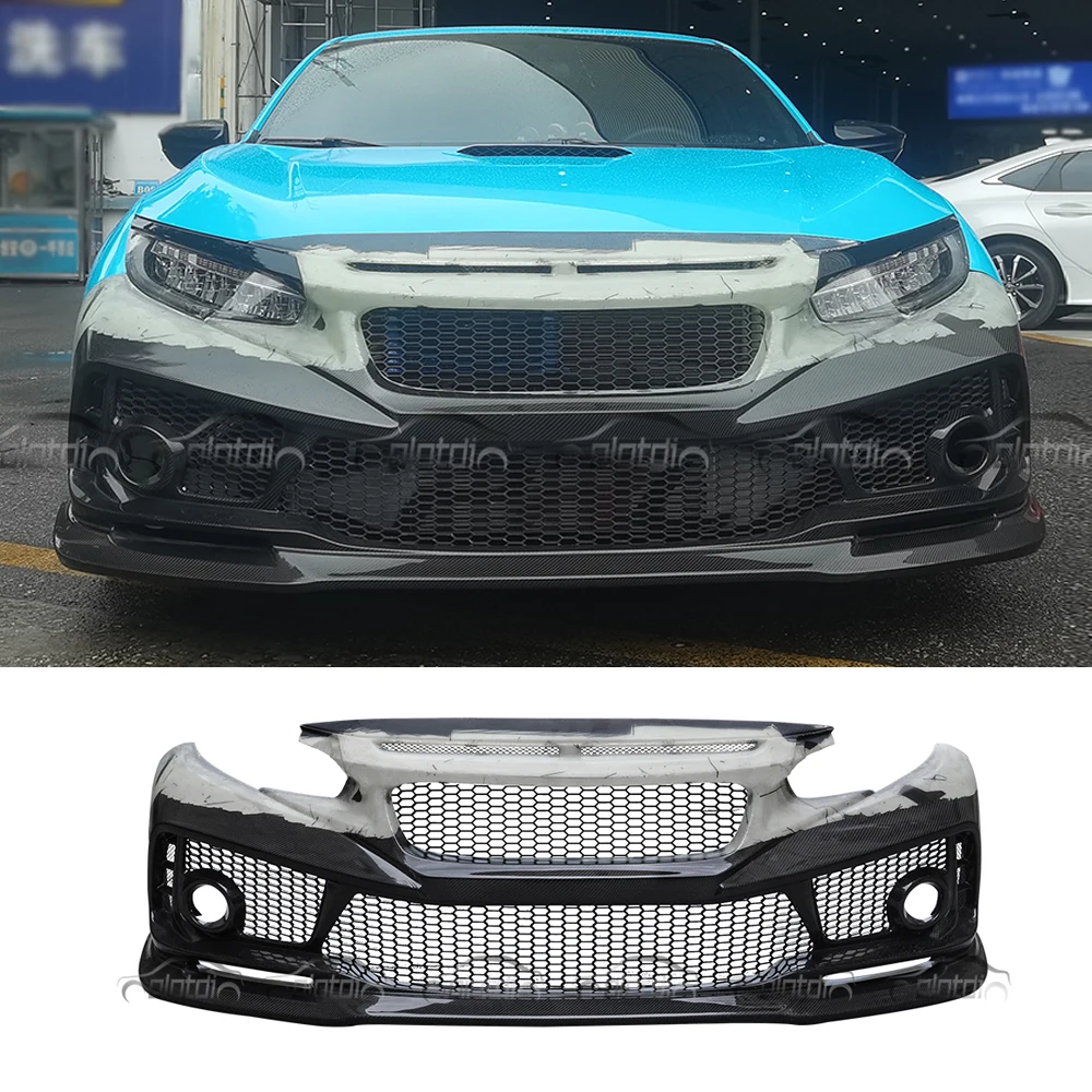 Carbon + FRP SPOON Style Front Bumper Lip Spoiler Chin Splitters For ...