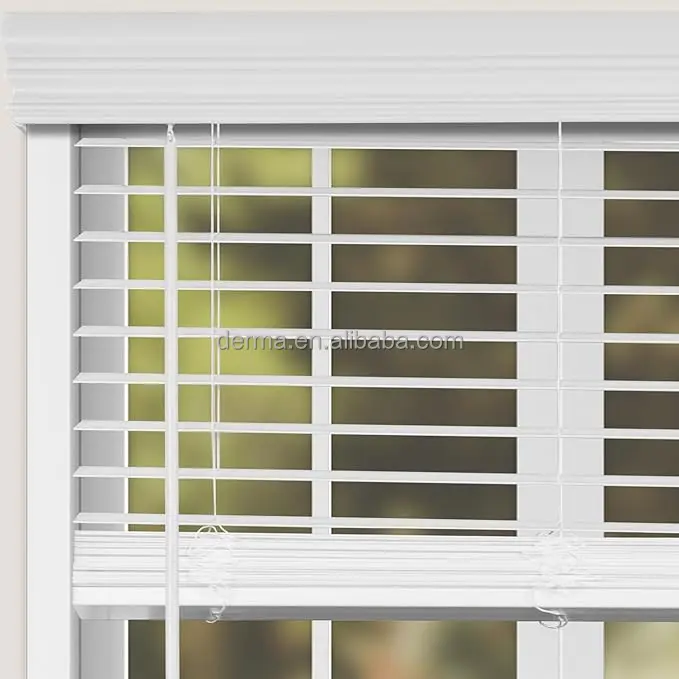 Popular Cordless Motorized Faux Wood Vinyl Mini Venetian Blinds for ...