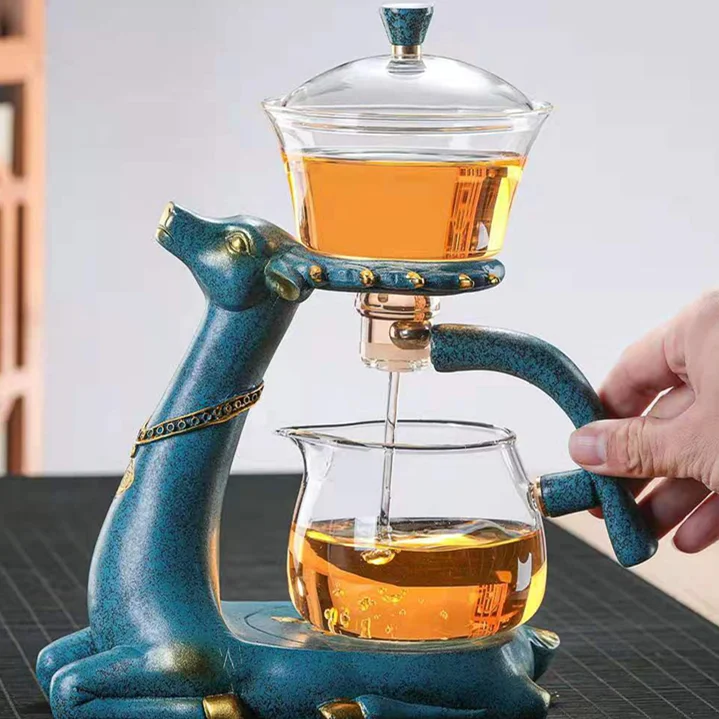 Wholesale Semi-automatic Glass Kungfu Tea Set Brewing Borosilicate Tea ...