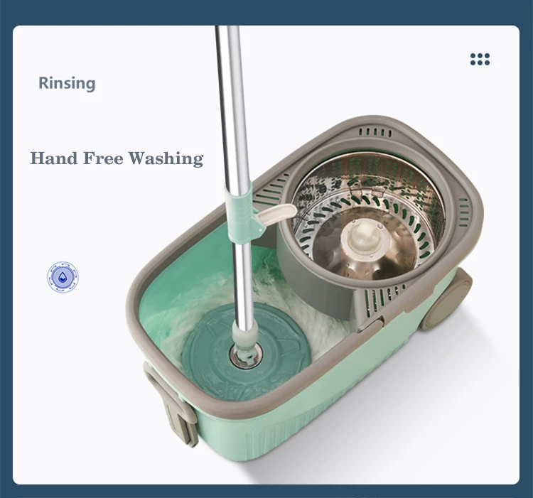 Stainless Steel Rod Floating Mop Cleaner Magic Mop Spin Dry Cleaning ...