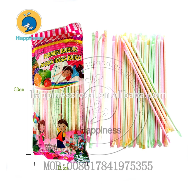 Cc Stick Powder Candy Fruit Flavors Long Stick Candy Permen Bubuk Aneka ...