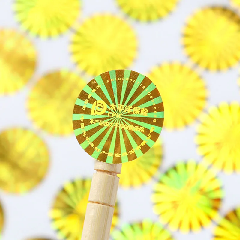 Mini Hologram Gold Stickers Rainbow Effect Holographic Sticker with QR ...