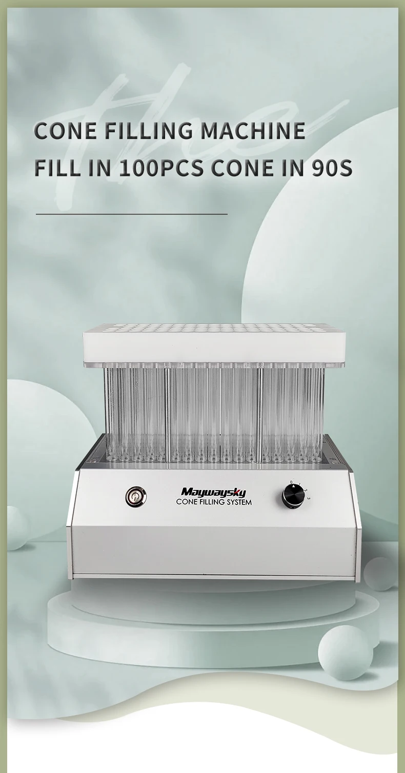Maywaysky 100pcs Cone Filling Machine King Size 84mm/98mm/110mm Cone ...