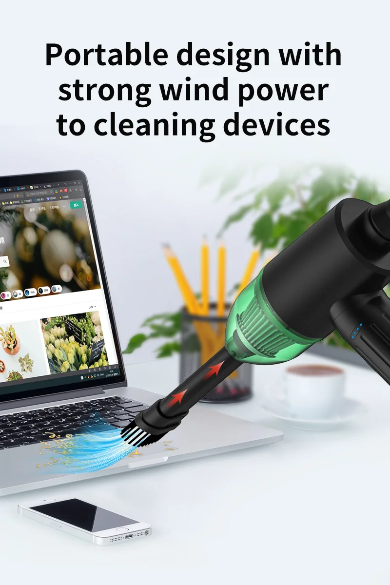 Mini Vacuum Cleaners Wireless Handheld Car Vacuum Cleaner 12000pa 4 In1 Rechargeable Powerful ...