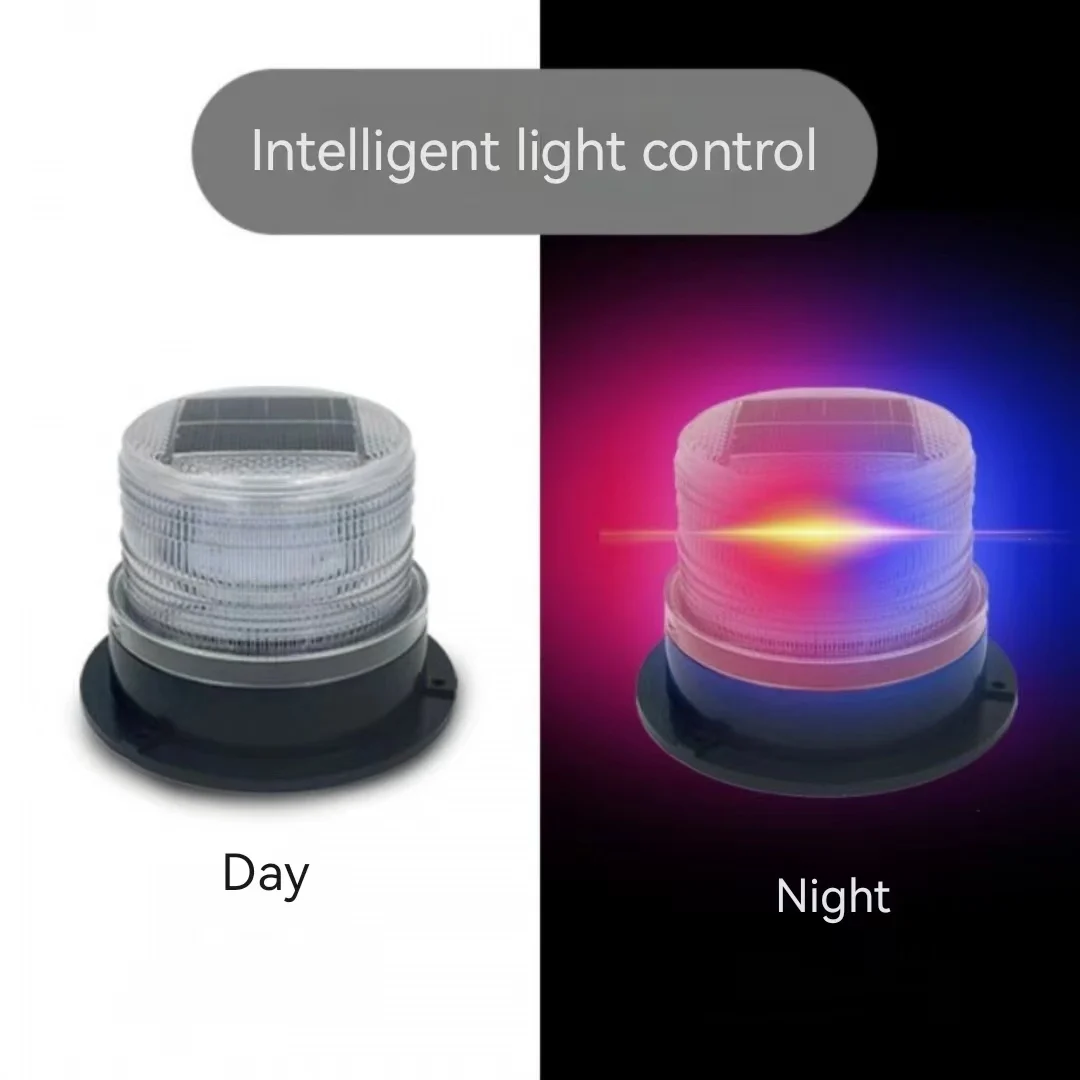 Solar Traffic Flashing Warning Light Strobe Beacon Lamp Red Yellow ...