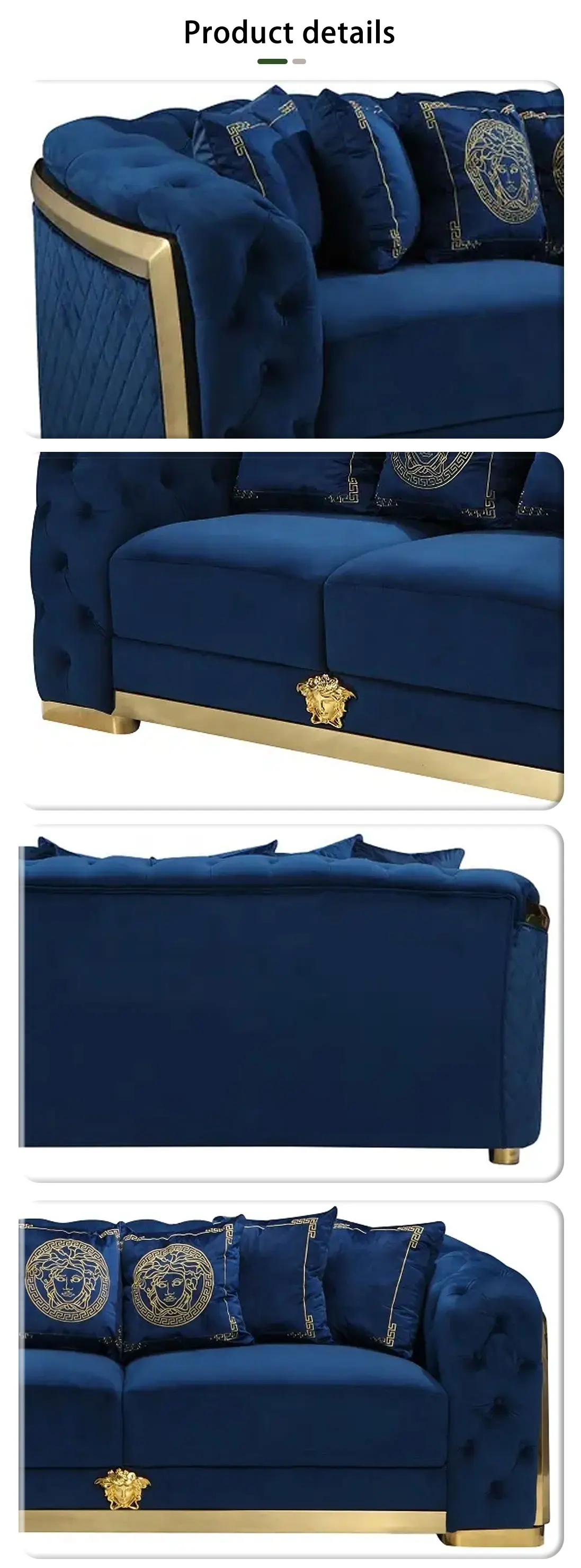 Shop Our Modern Minimalist Black and Gold Sectional Canapes