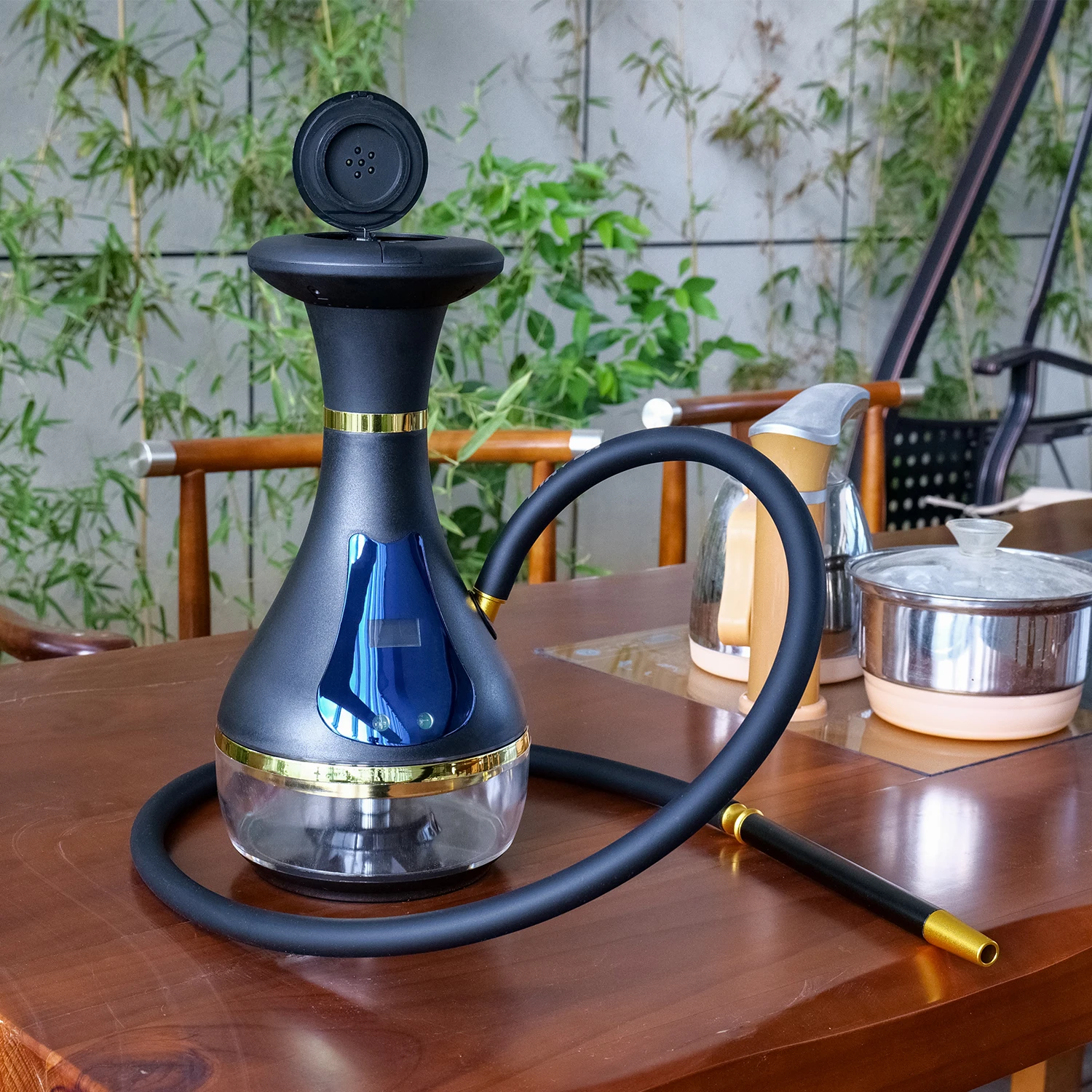 Luxury Rechargeable Electronic Hookah Full Kit - LED Touch Screen