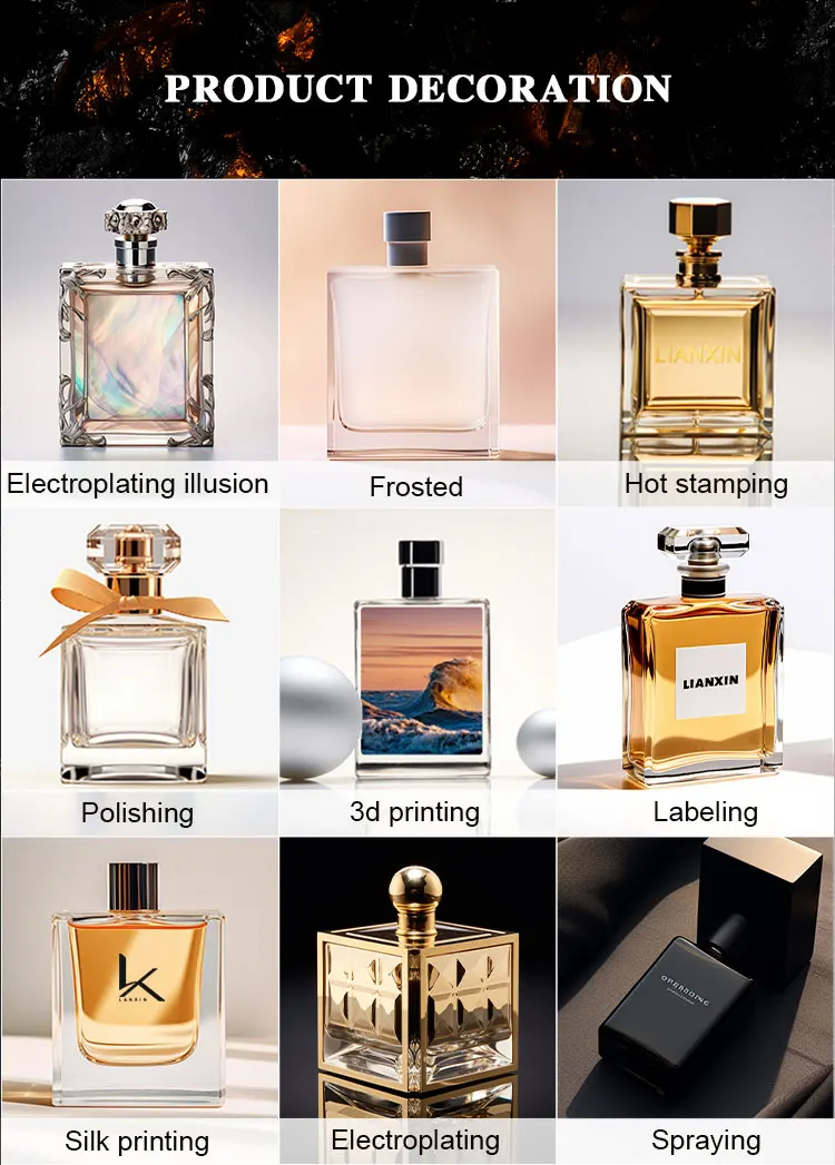 Luxury 50ml Customizable Glass Perfume Bottle with Bamboo Lid and ...