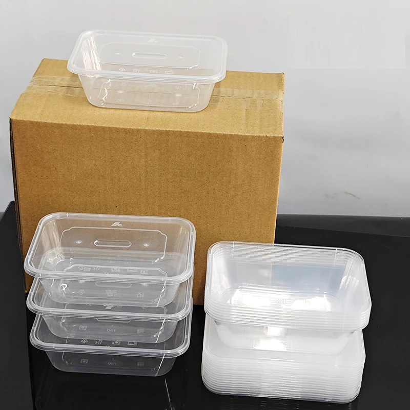 Microwavable Disposable Plastic Lunch Boxes 17oz 25oz 34oz Storage ...