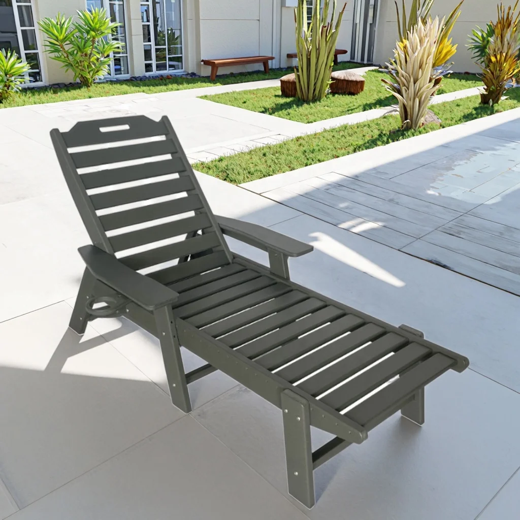 Modern HDPE Design Outdoor Recliner Chair Durable Portable Deck Chair ...