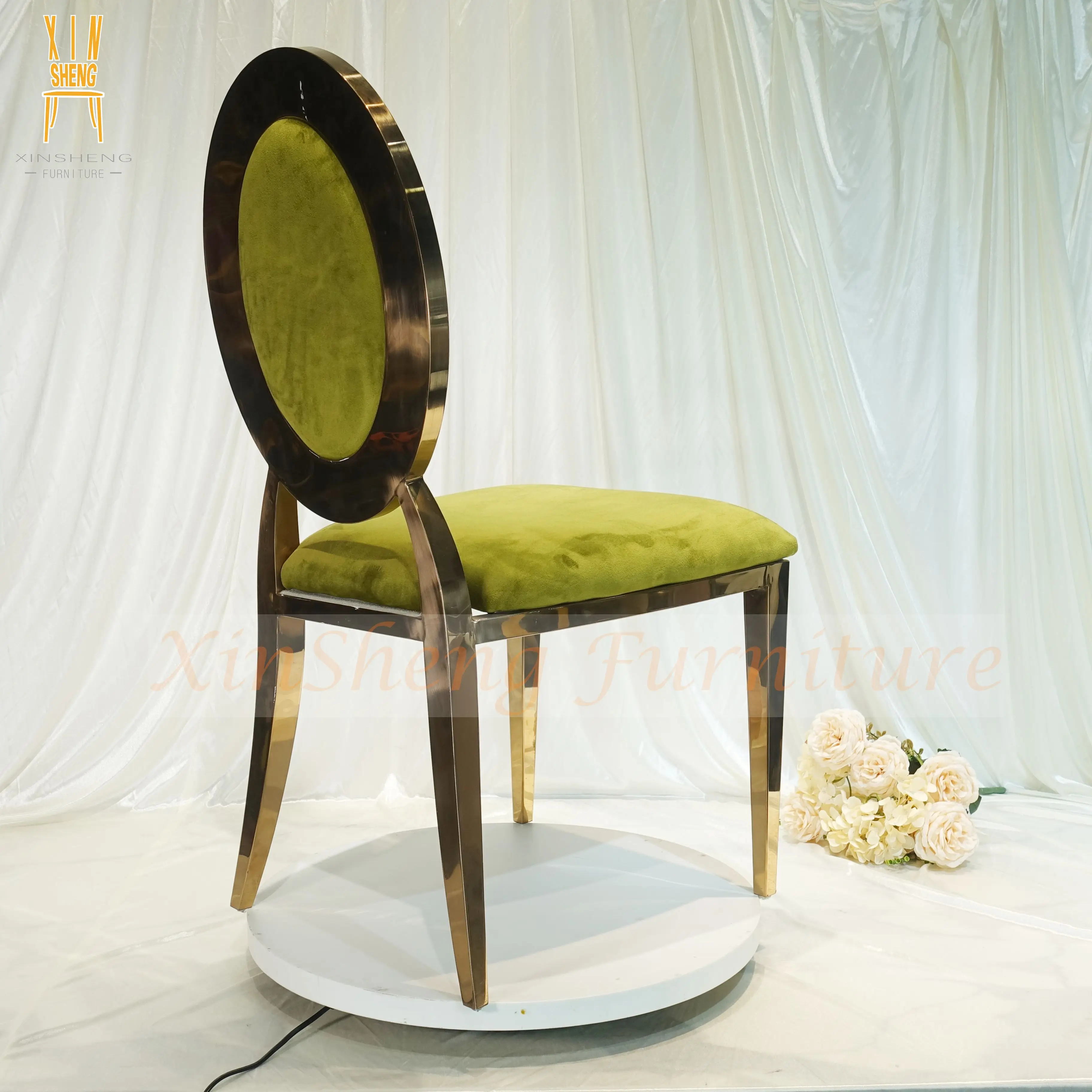 Luxury Event Round Back Design Gold Party Stainless Steel Hotel Wedding ...