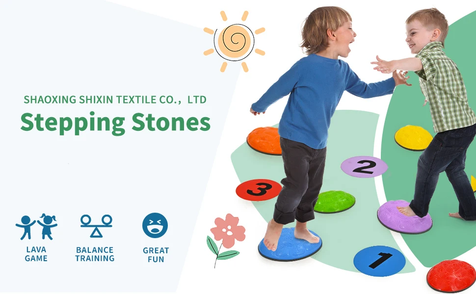 Balance River Stones Stacking Blocks Toy Obstacle Courses Sensory Toys ...