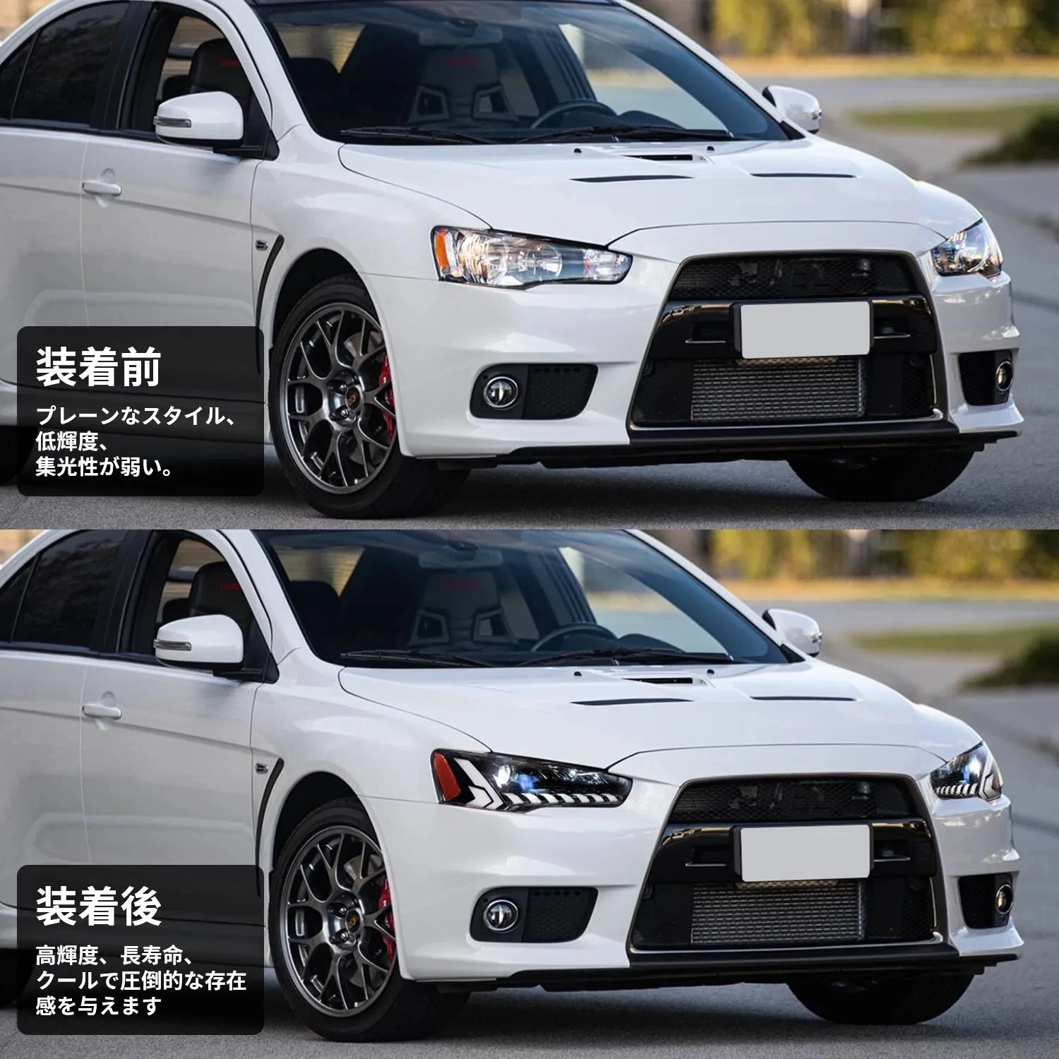 Car Headlight For Mitsubishi Lancer Evo X 10th Gen 2008-2020 Front Lamp ...