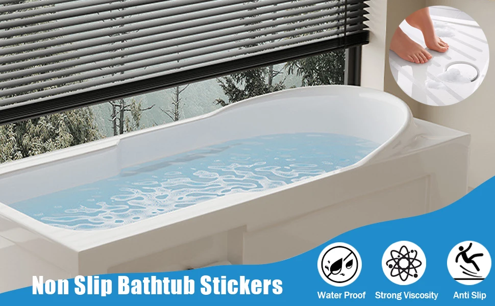 Transparent PEVA Waterproof Non-Slip Strips for Bathrooms