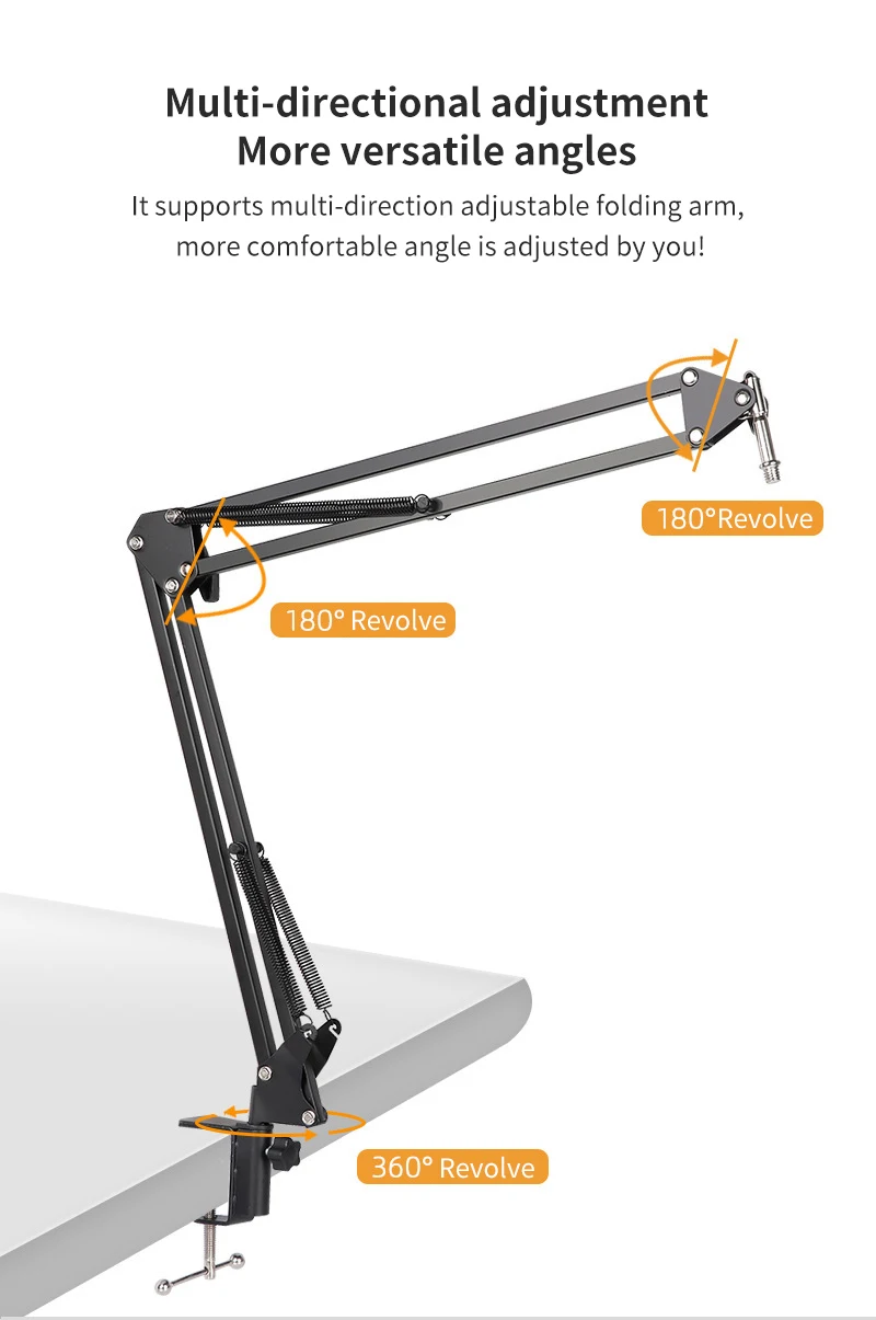 Huayi Voice Cantilever Live Broadcast Stand Metal Microphone Telescopic ...