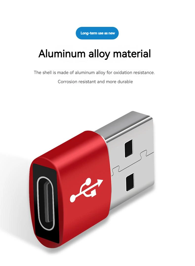 Mini Aluminum Alloy Mobile Otg Cable Adapter Converter Type C To Usb 3. ...