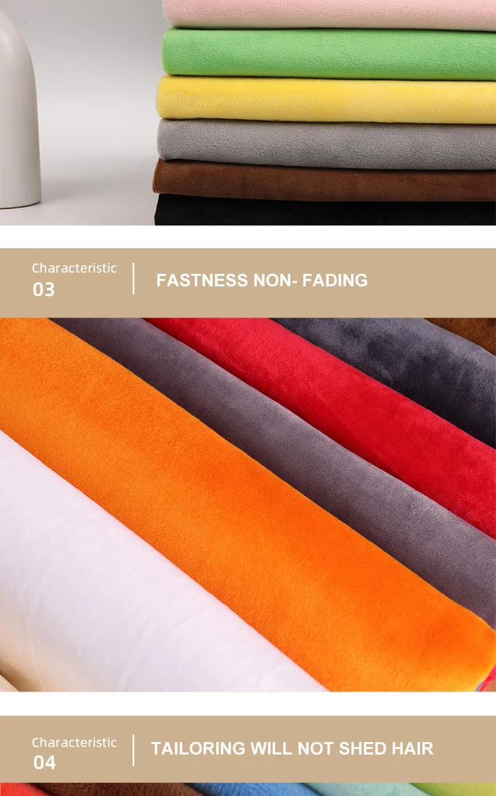 Light Weight Velvet Fabric,Multicolor 100 Polyester Solid Plush Dutch ...