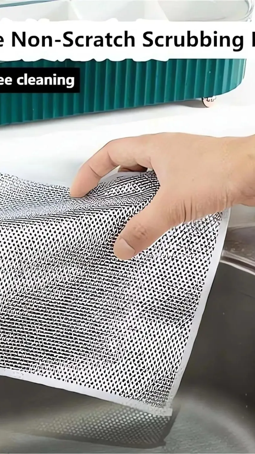 Non-scratch Dish Washing Rag Wire Kitchen Cleaning Pot Dish Cloth For ...