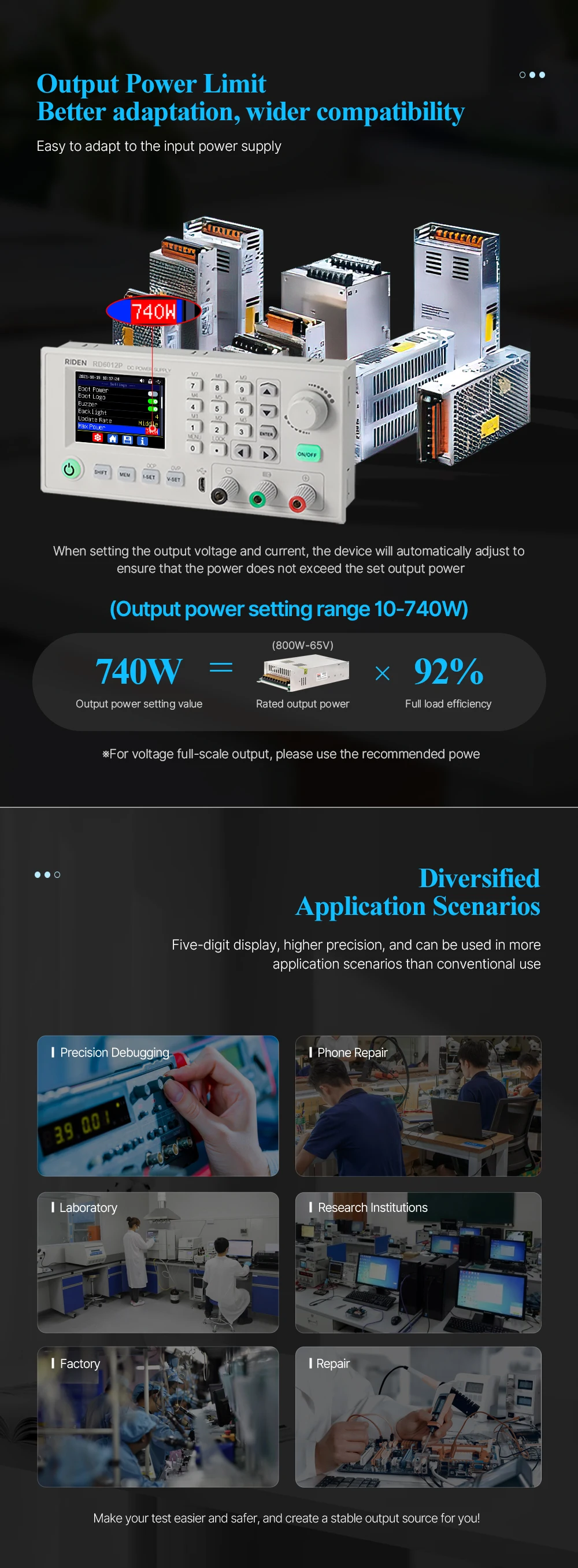 RD6012P DC DC Step down Power Supply - Adjustable & Accurate