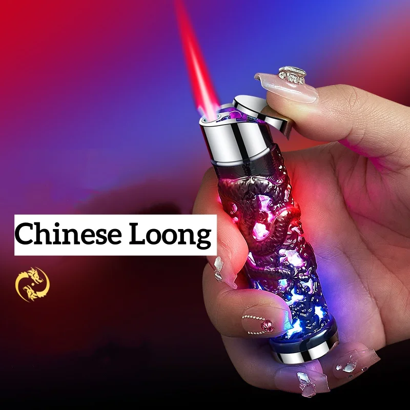Creative 3D Relief Dragon Color LED Lighter - Windproof