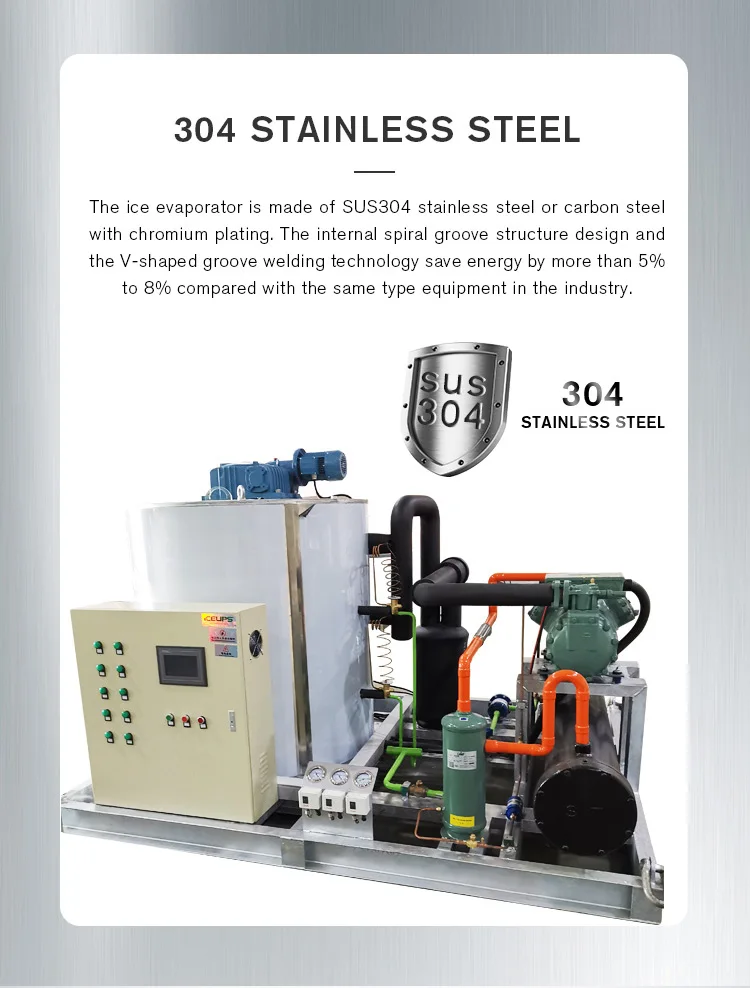 Salt Water Ice Flake Machine for Seafood Fresh Keeping Flake Ice Making ...