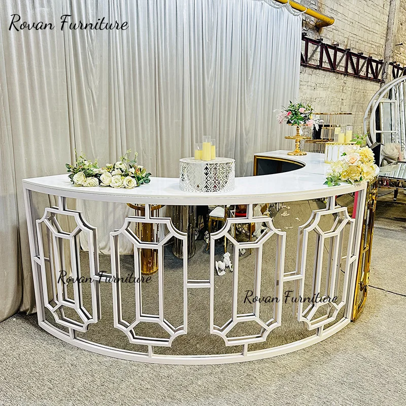 Luxury Round Gold Silver Bar Tables for Wedding & Events