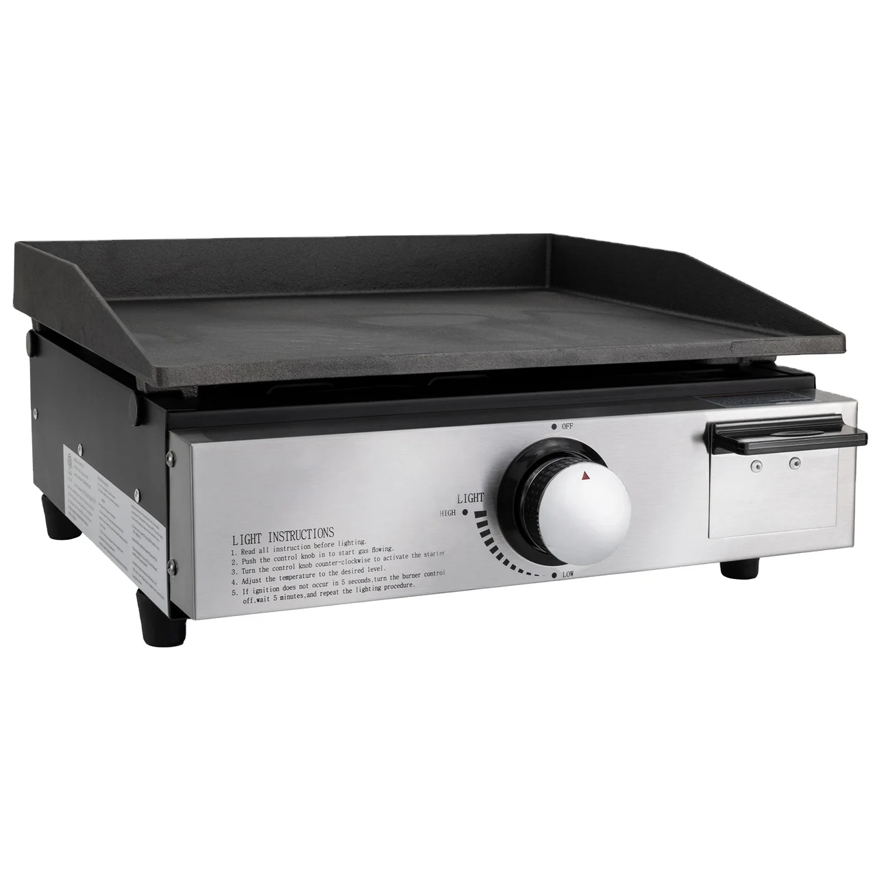 17 Inch Gas Griddle - Portable BBQ with Piezoelectric Ignition