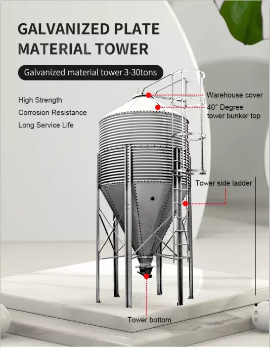 Granary 50 Ton Steel Cement Silo With Rolled Galvanized Sheet New ...