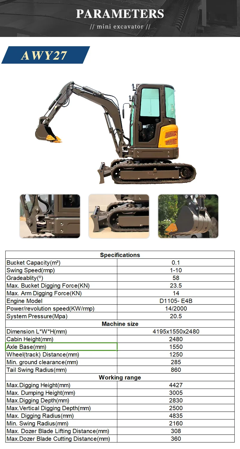 High-quality 2.7ton Crawler Mini Excavator With Ce Certification ...