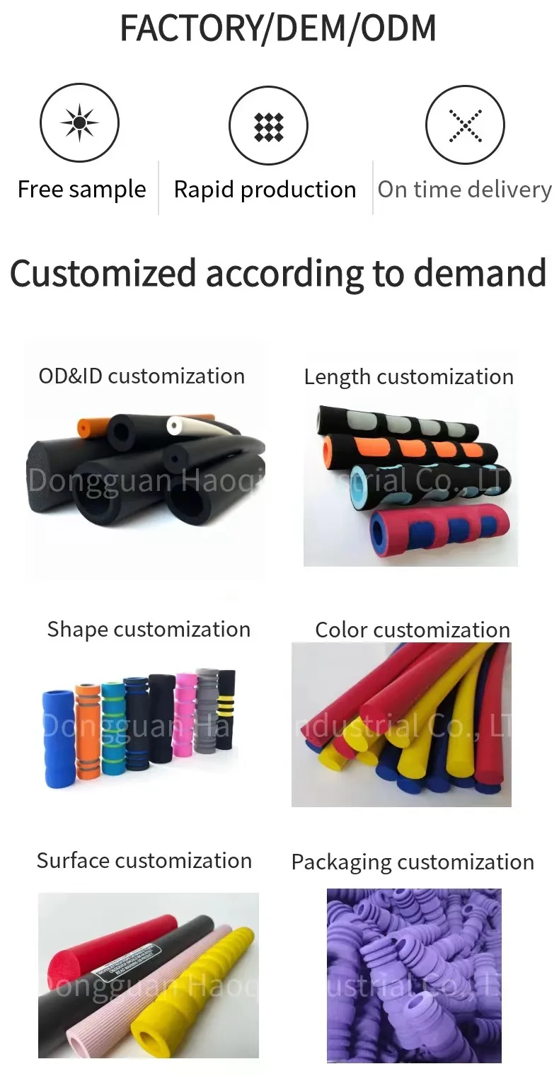 Custom Nbr Epdm Eva Npvc Handle Foam Grip - Durable & Versatile