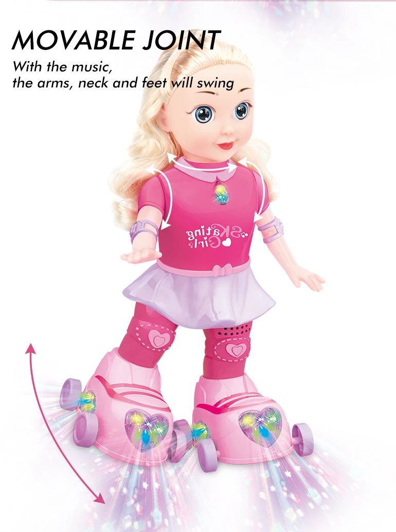 New Electric BO Plastic Toy Skating Doll with Light & Music ...
